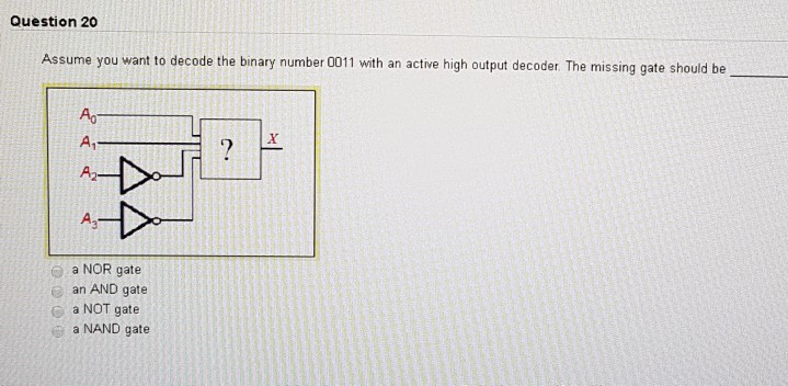 Solved Question 20 Assume you want to decode the binary | Chegg.com Solved Question 20 Assume you want to decode the binary | Chegg.com