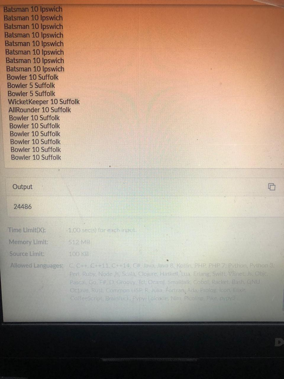 Problem Statement Cricket County Selections (100 | Chegg.com