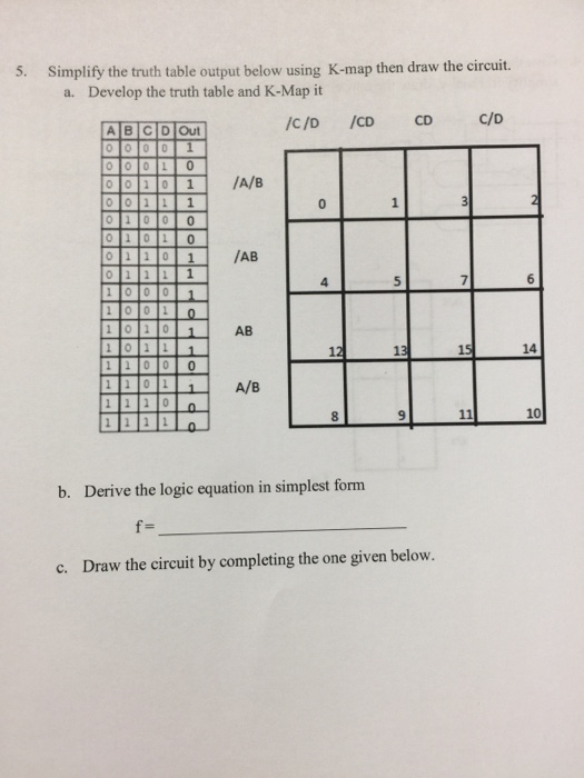 Solved Simplify the truth table output below using K-map | Chegg.com