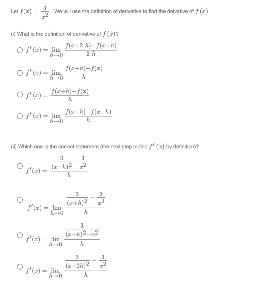 Solved Let f(x)=x23. We will use the definition of | Chegg.com