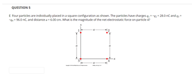 Solved Four particles are individually placed in a square | Chegg.com