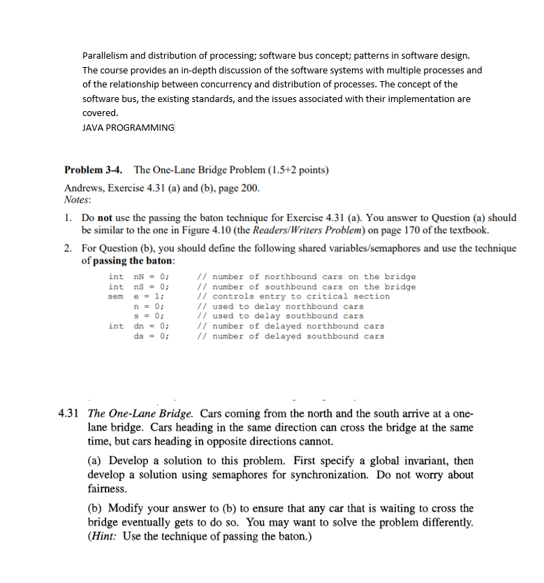 Parallelism and distribution of processing; software | Chegg.com