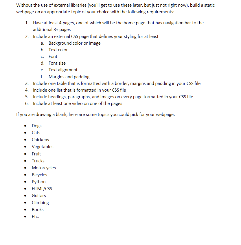 Solved Without the use of external libraries (you'll get to | Chegg.com