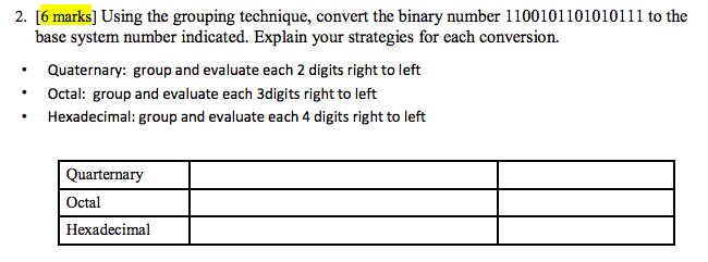 Solved Using the grouping technique, convert the binary | Chegg.com