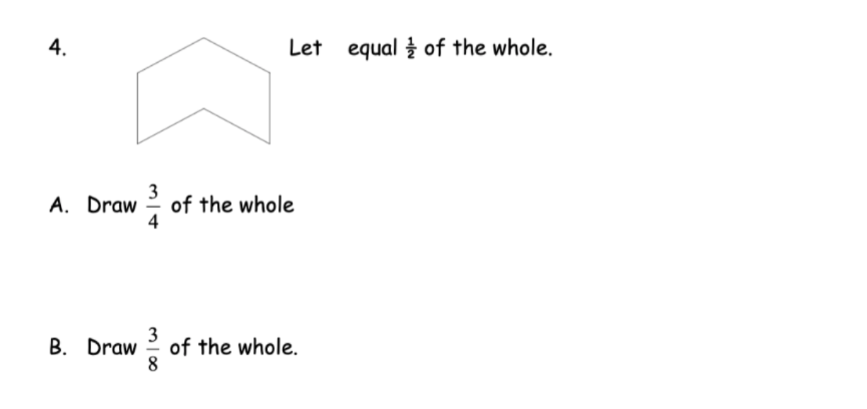 Solved 4. Let equal į of the whole. A. Draw of the whole B. | Chegg.com