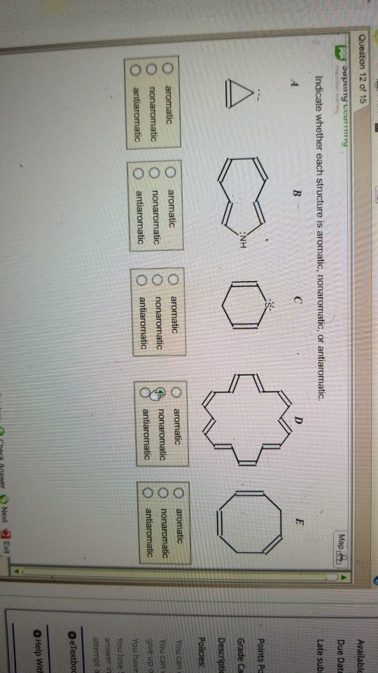 Solved Available Indicate whether each structure is | Chegg.com