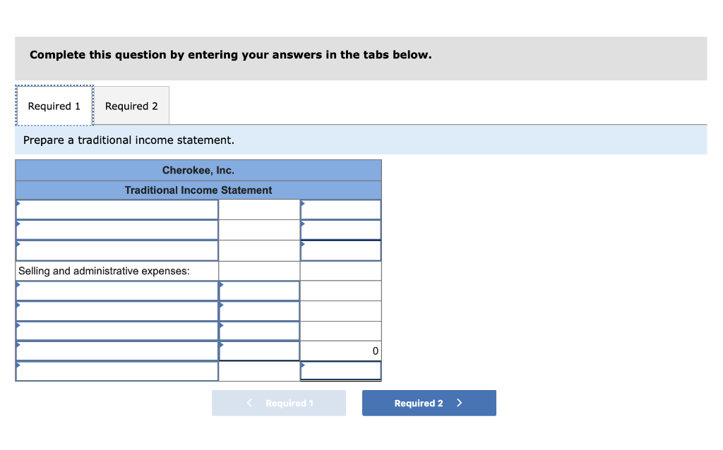Solved Exercise 1-6 Traditional and Contribution Format | Chegg.com