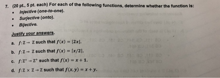 Solved 7. (20 pt., 5 pt. each) For each of the following | Chegg.com