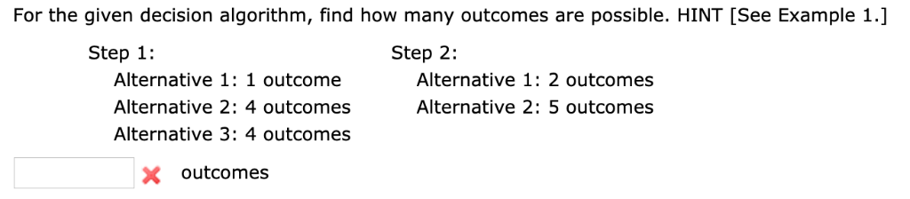 Solved For the given decision algorithm, find how many | Chegg.com