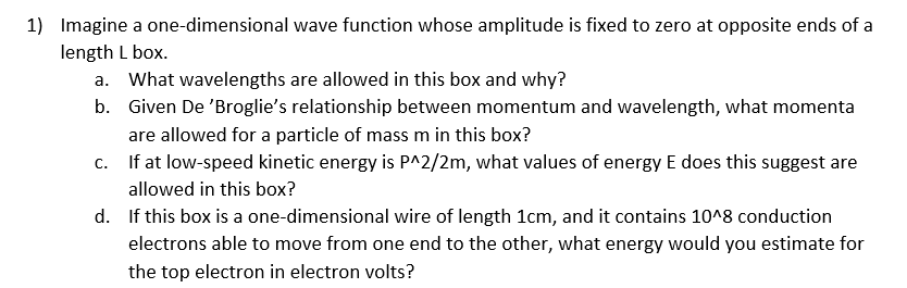 Solved 1 Imagine A One Dimensional Wave Function Whose 6832