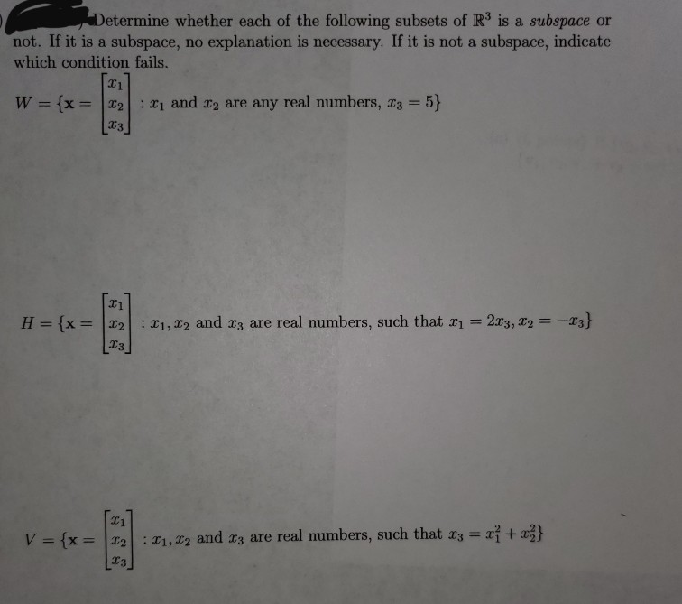Solved Determine whether each of the following subsets of R | Chegg.com