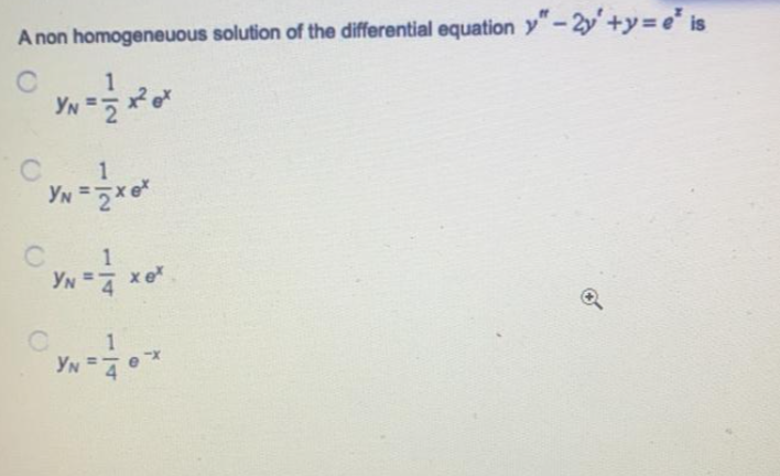 Solved A non homogeneous solution of the differential | Chegg.com