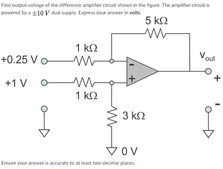 Solved Find output voltage of the difference amplifier | Chegg.com