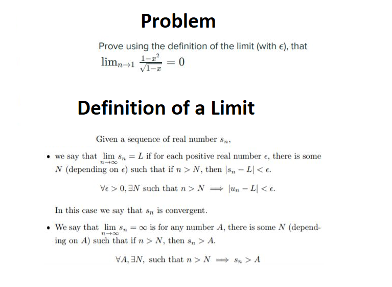 Solved Problem Prove using the definition of the limit (with | Chegg.com