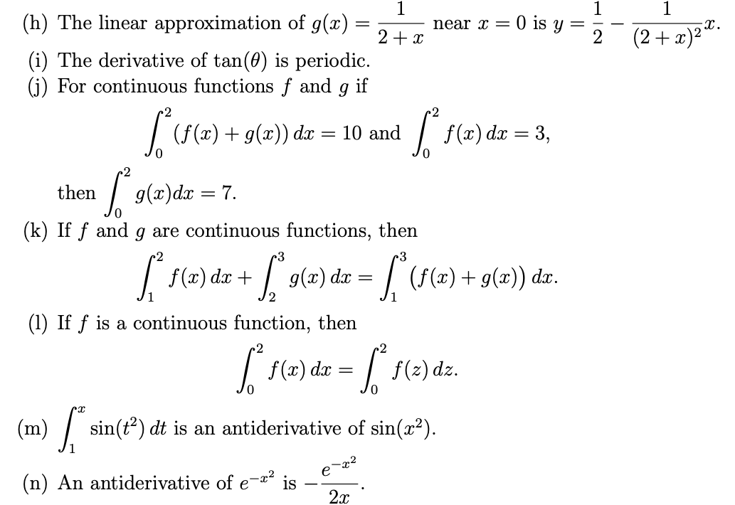 Solved (1) Determine whether each of the following | Chegg.com