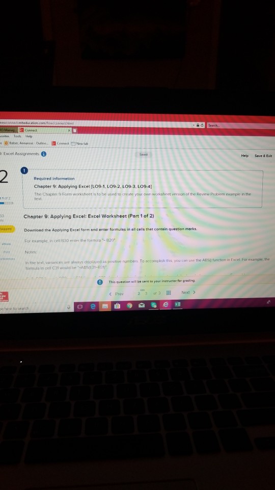 Solved Connedt Excel Assignments Help Save &Exit Required | Chegg.com