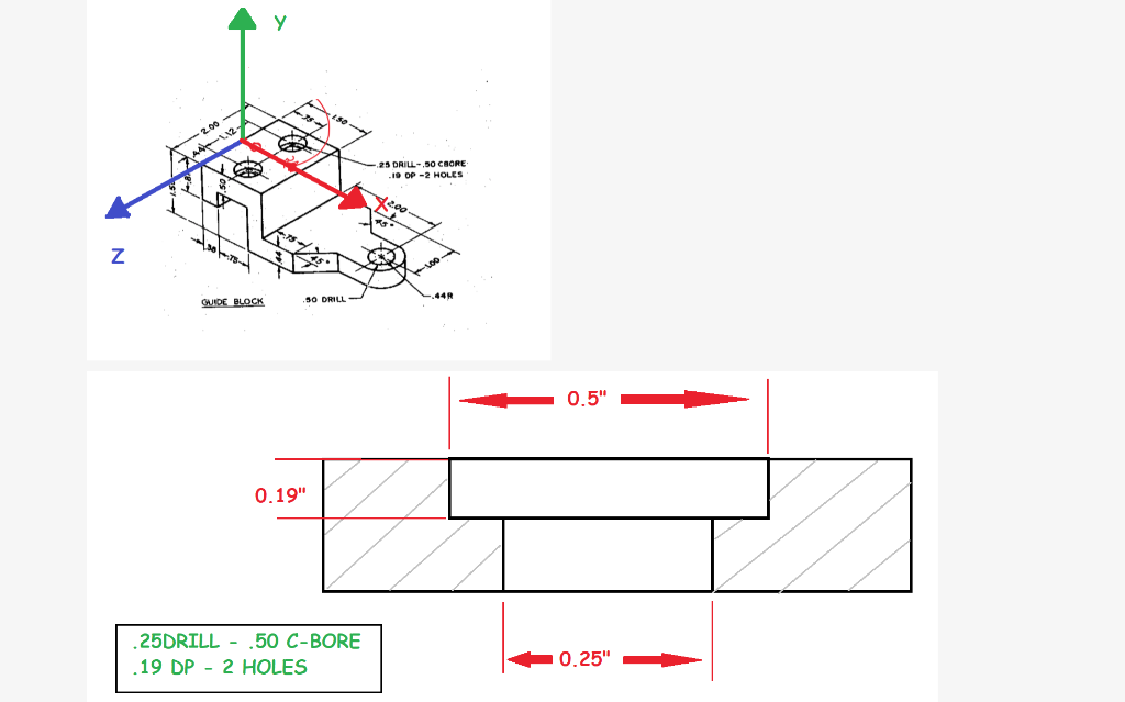 Solved fas AP112 25 DRILL-.50 CRORE 19 OP-2 HOLES Xoo z | Chegg.com