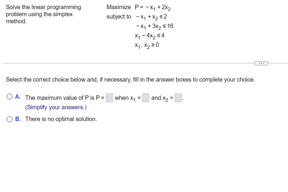 Solved Solve the linear programming problem using the | Chegg.com