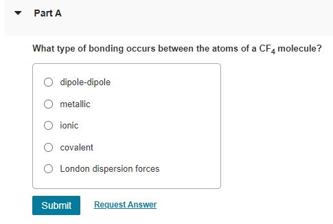 Solved What type of bonding occurs between the atoms of a | Chegg.com