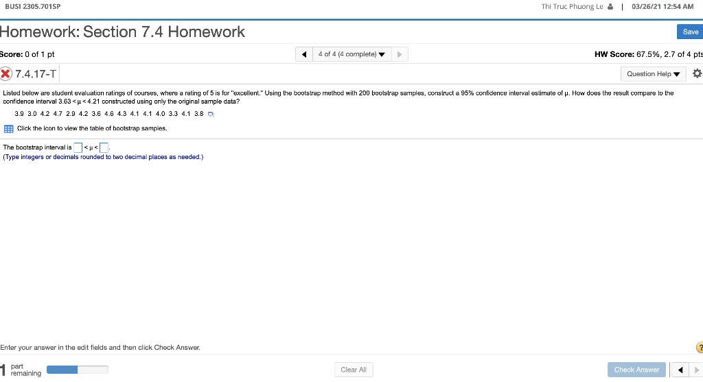 Solved BUSI 2305.701SP Thi Truc Phuong Le - | 03/26/21 12:54 | Chegg.com