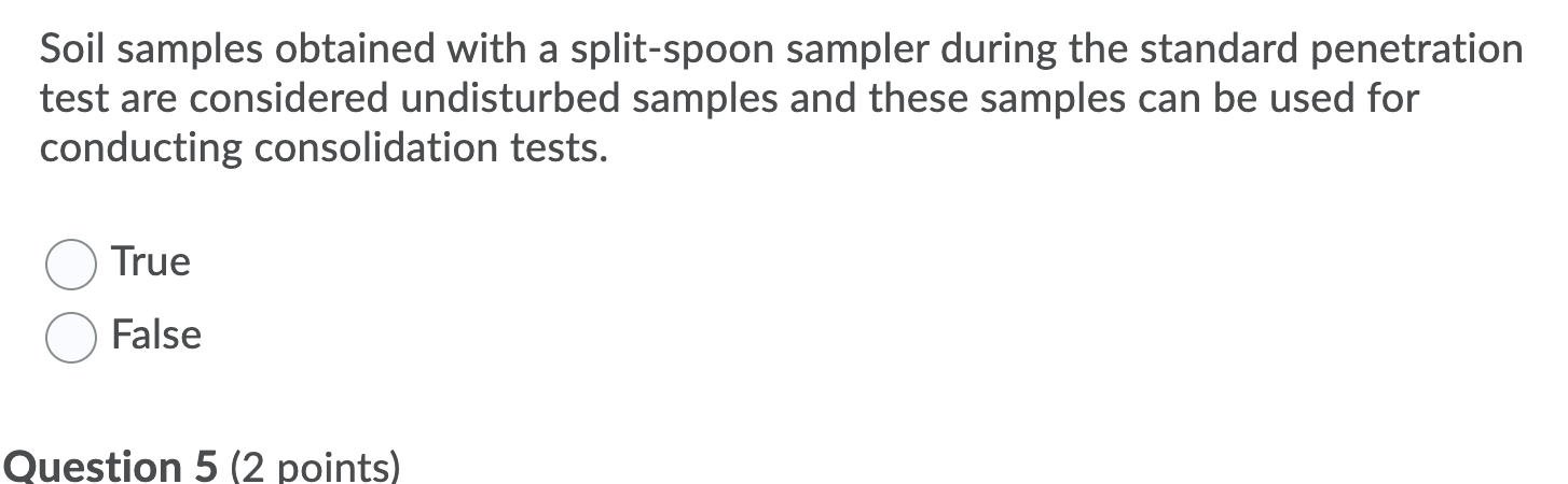 Solved Soil samples obtained with a split-spoon sampler | Chegg.com