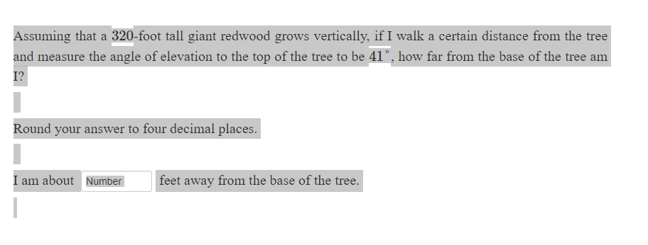 Solved Assuming that a 320-foot tall giant redwood grows | Chegg.com