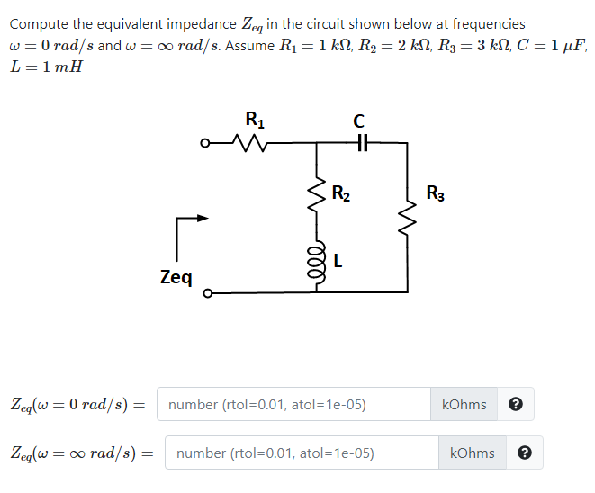 Solved Compute the equivalent impedance Zeq in the circuit | Chegg.com