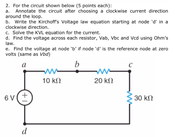 Solved For the circuit shown below (5 points each): | Chegg.com