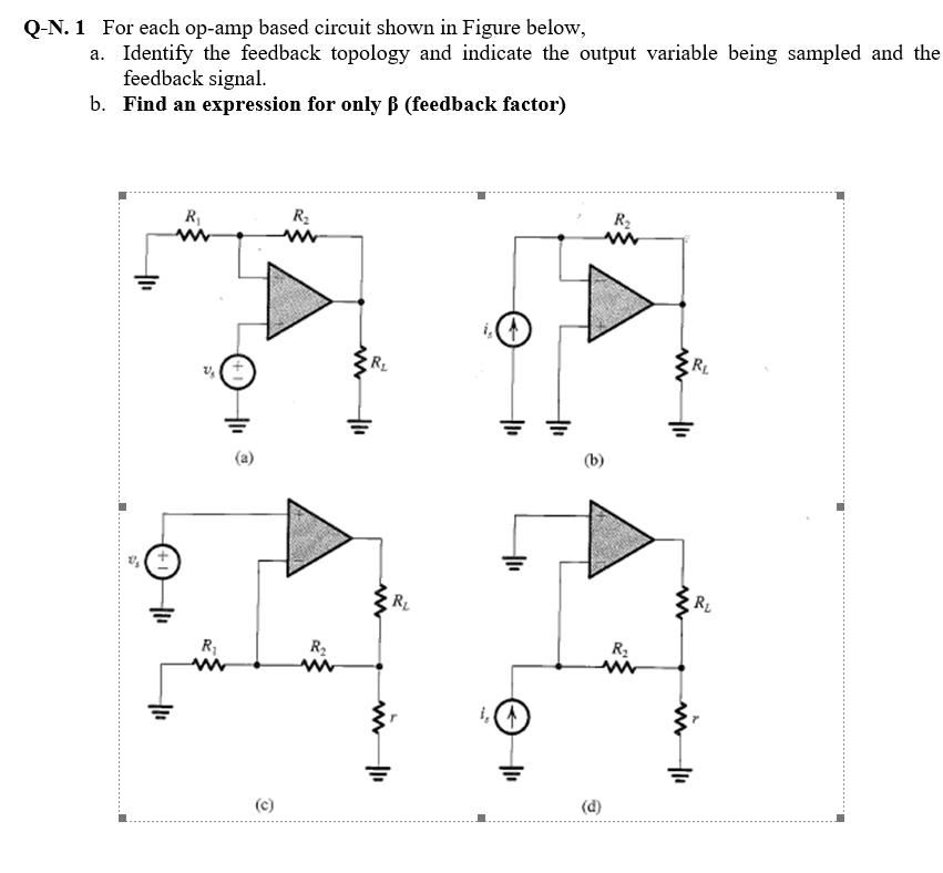 Solved Q-N. 1 For each op-amp based circuit shown in Figure | Chegg.com