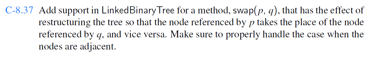 Solved 8.37 Add support in LinkedBinaryTree for a method, | Chegg.com