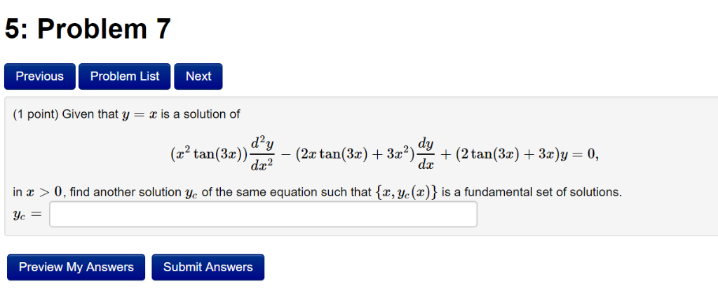 Solved 5 Problem 7 Previous Problem List Next 1 Point