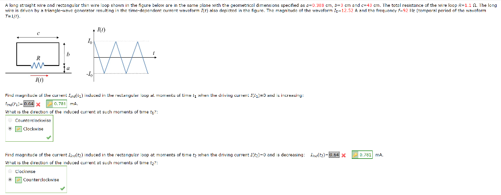 Solved A long straight wire and rectangular thin wire loop | Chegg.com