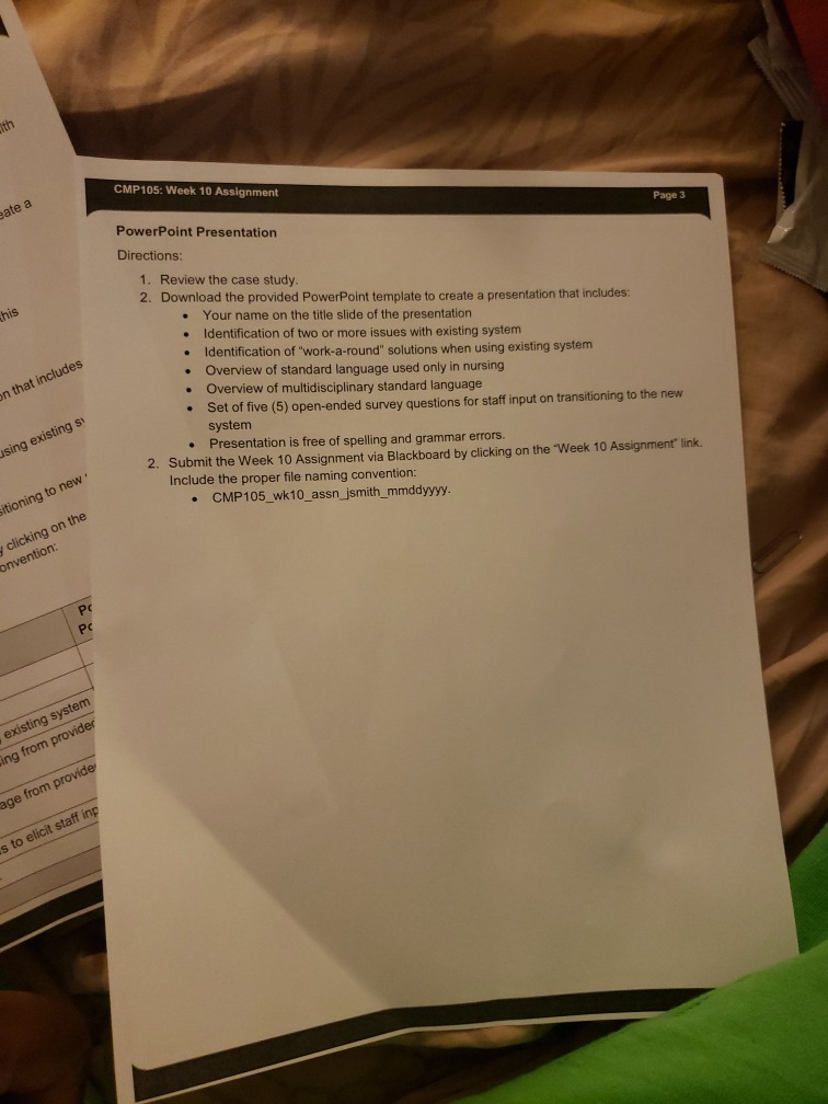 CMP105: Week 10 Assignment Page 2 Case Study Read the | Chegg.com