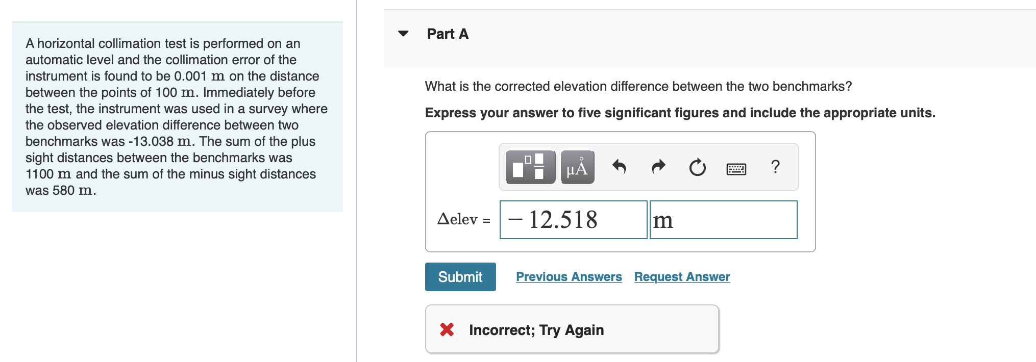 Solved A horizontal collimation test is performed on an | Chegg.com