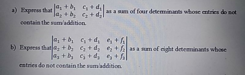 Solved a) Express that ja + b₂ ctd as a sum of four | Chegg.com