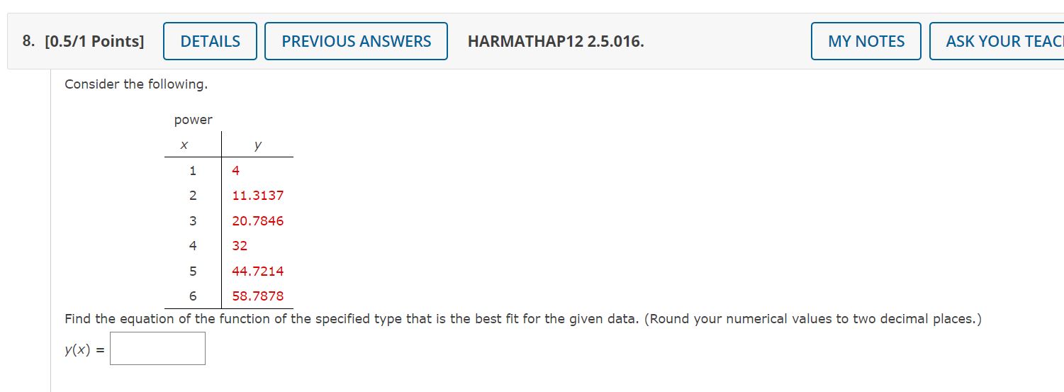 Solved Consider the following. Find the equation of the | Chegg.com