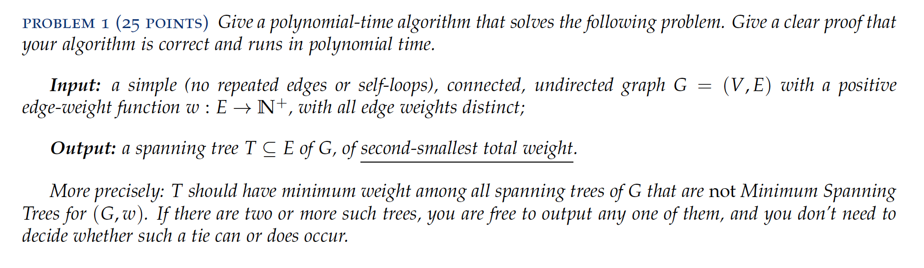 PROBLEM 1 (25 POINTS) Give a polynomial-time | Chegg.com