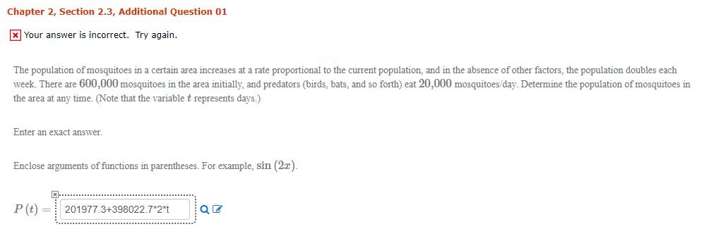 Solved Chapter 2, Section 2.3, Additional Question 01 X Your | Chegg.com