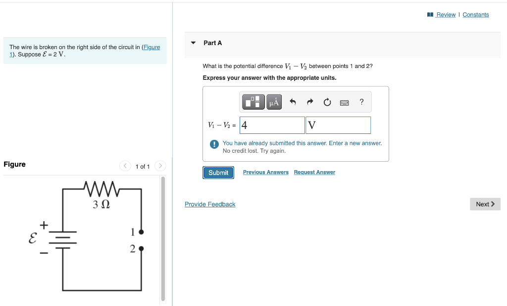 Solved Review | Constants Part A The wire is broken on the | Chegg.com