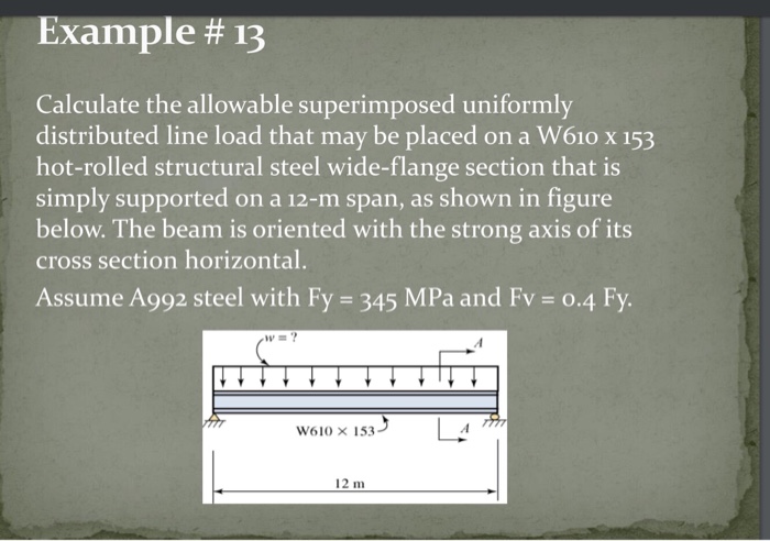 Solved Example#13 Calculate the allowable superimposed | Chegg.com