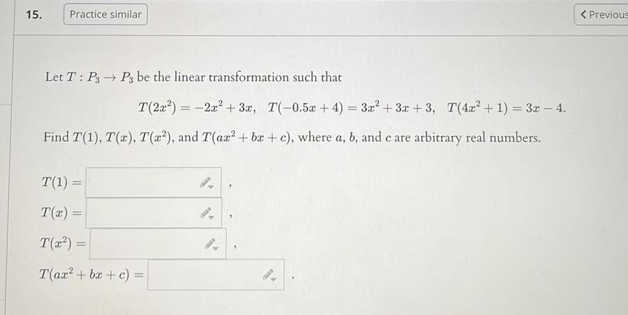 Solved Let T:P3→P3 be the linear transformation such that | Chegg.com