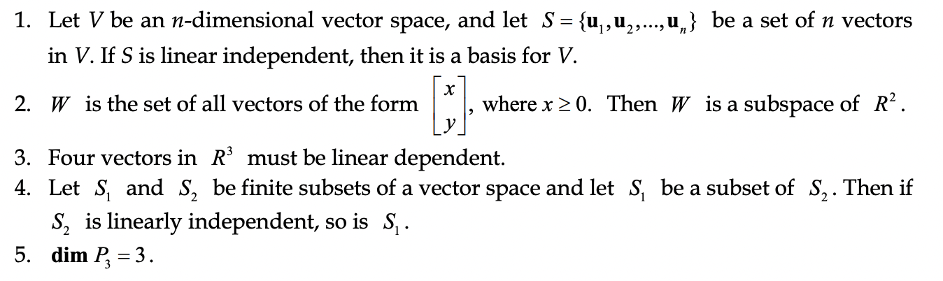 Solved 1. Let V be an n-dimensional vector space, and let S | Chegg.com
