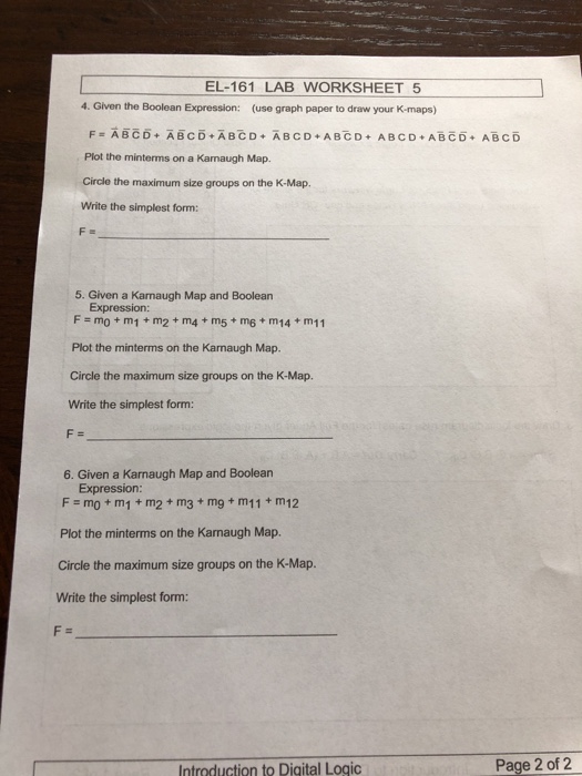 Solved EL-161 LAB WORKSHEET 5 NAME Date: R13 1. Write the | Chegg.com