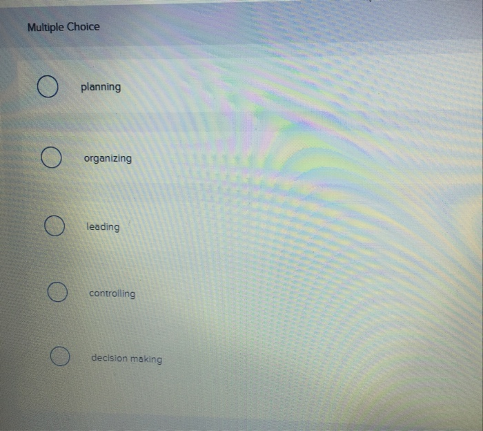 Solved Multiple Choice planning organizing leading | Chegg.com