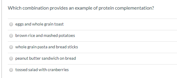Solved Which combination provides an example of protein | Chegg.com