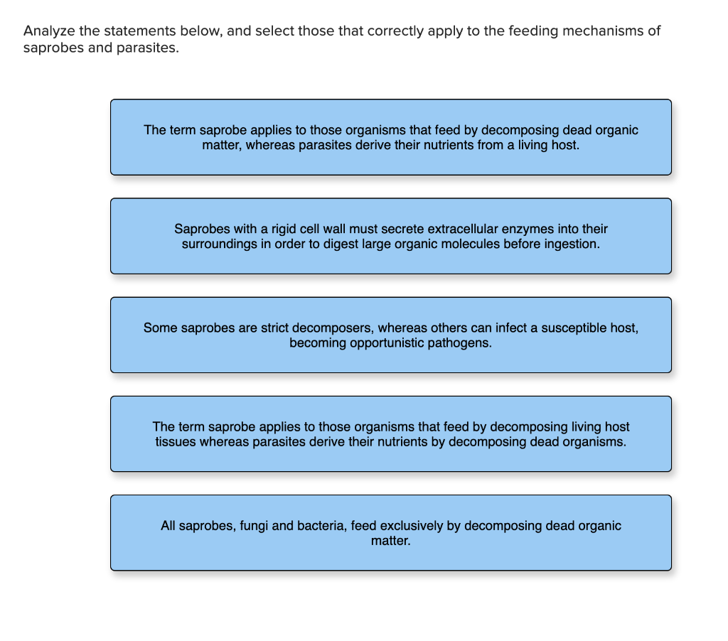 Solved Analyze the statements below, and select those that | Chegg.com