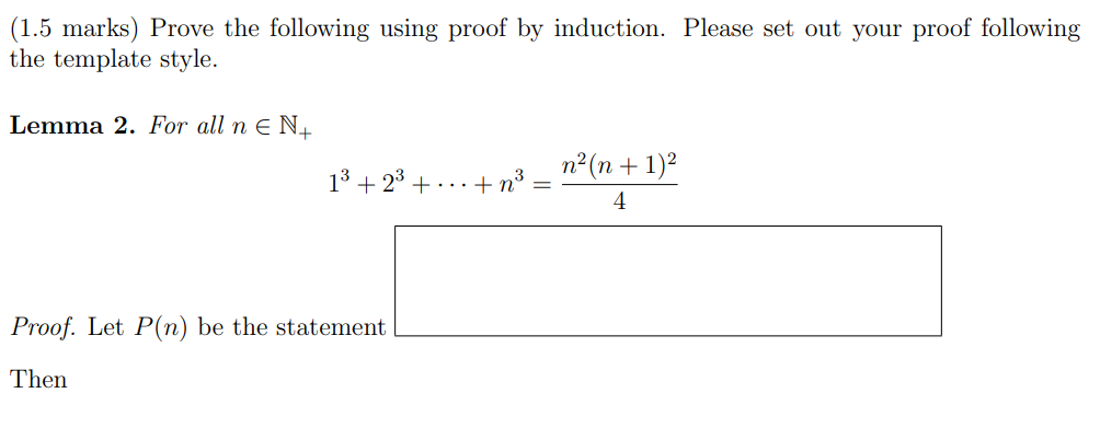 Solved (1.5 marks) Prove the following using proof by | Chegg.com