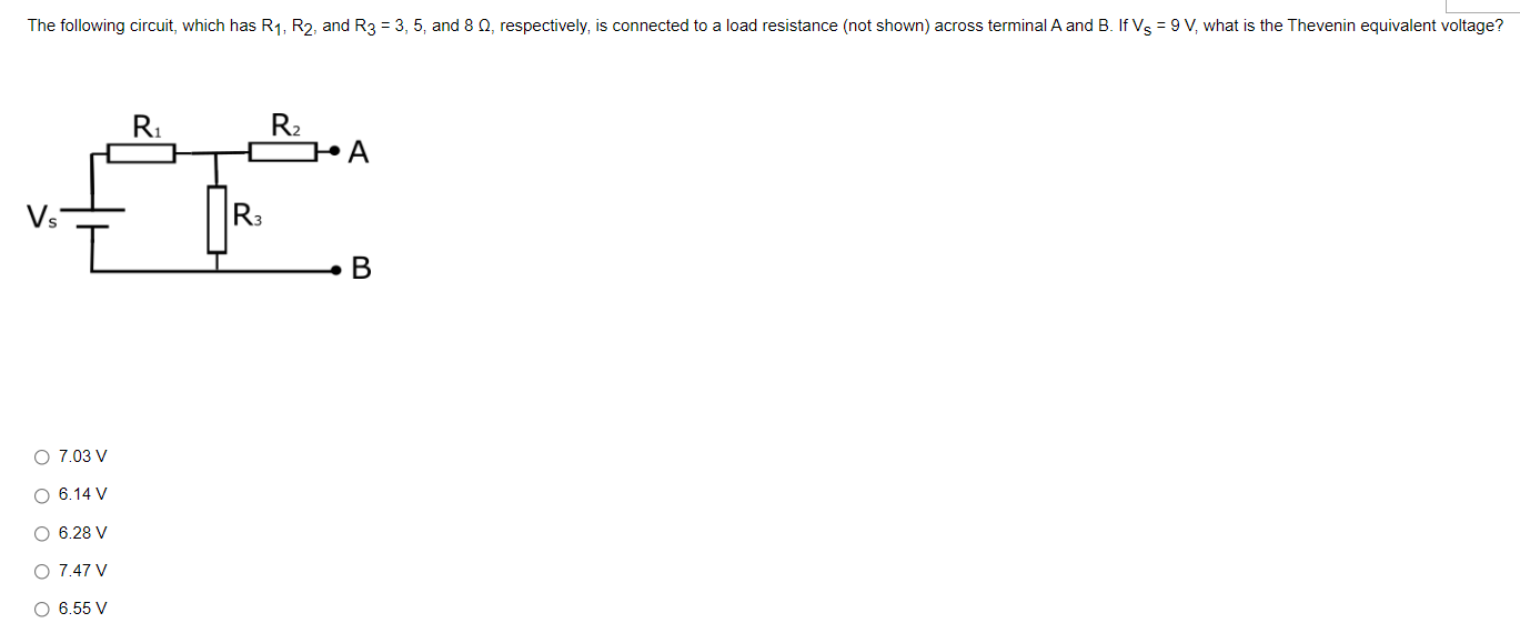 Solved The following circuit, which has R1, R2, and R3 = 3, | Chegg.com