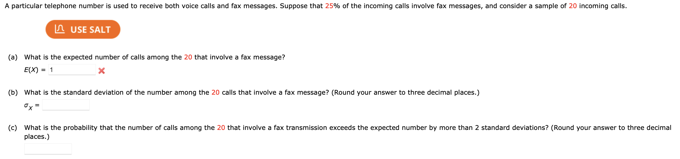Solved (a) What is the expected number of calls among the 20 | Chegg.com