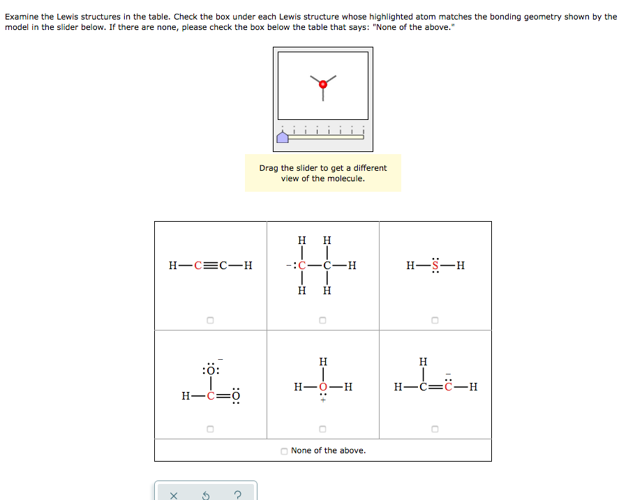 Solved Examine the Lewis structures in the table. Check the | Chegg.com
